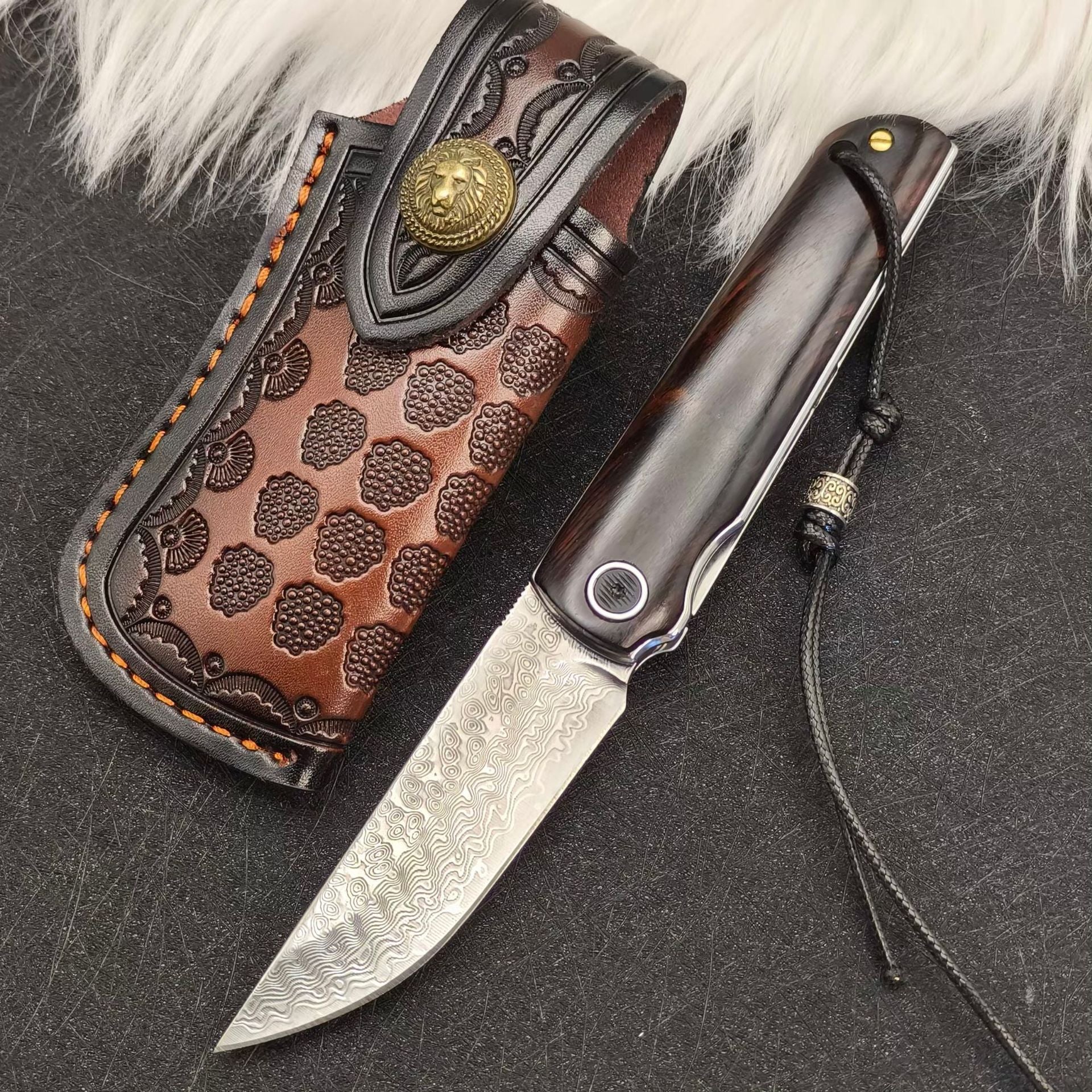 BLAKE - VG10 Outdoor Angler EDC Tool with Sheath, Balanced and Sharp ...